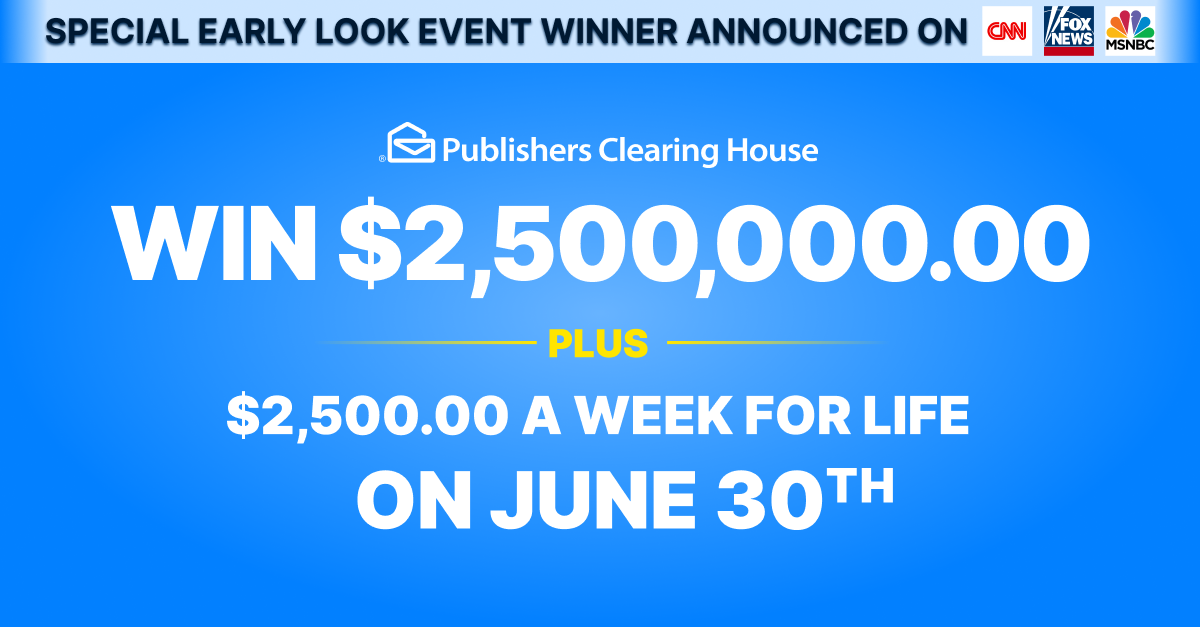 Win $2,500,000 + $2,500 A Week for Life! | PCH Sweepstakes