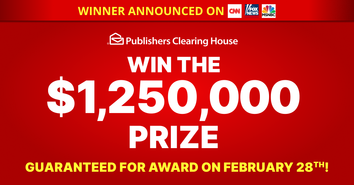 PCH Sweepstakes | $1,250,000.00 Prize
